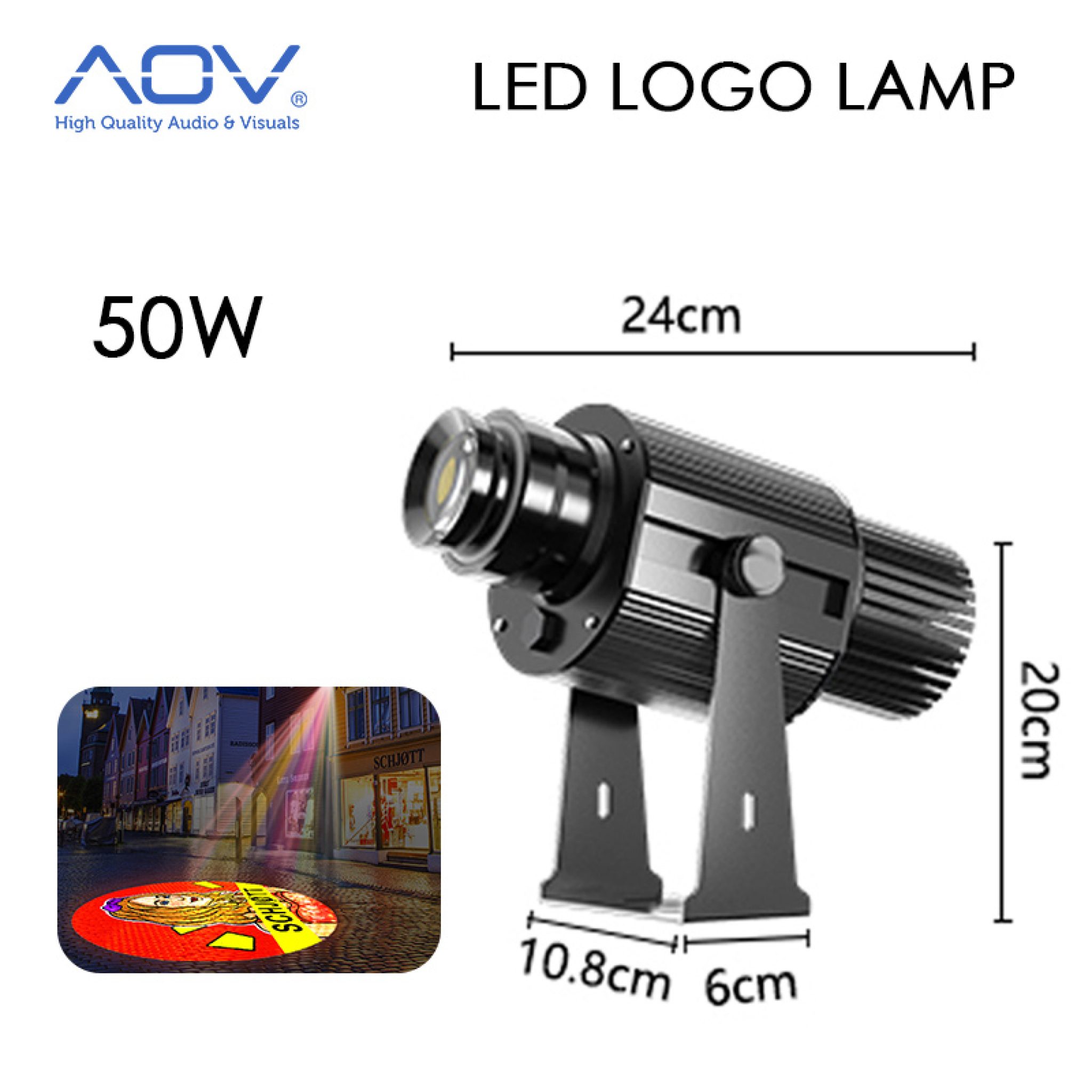 50W 廣告射燈 LOGO燈 LED LOGO LAMP 防水 帶遙控 黑色 - 香港投影